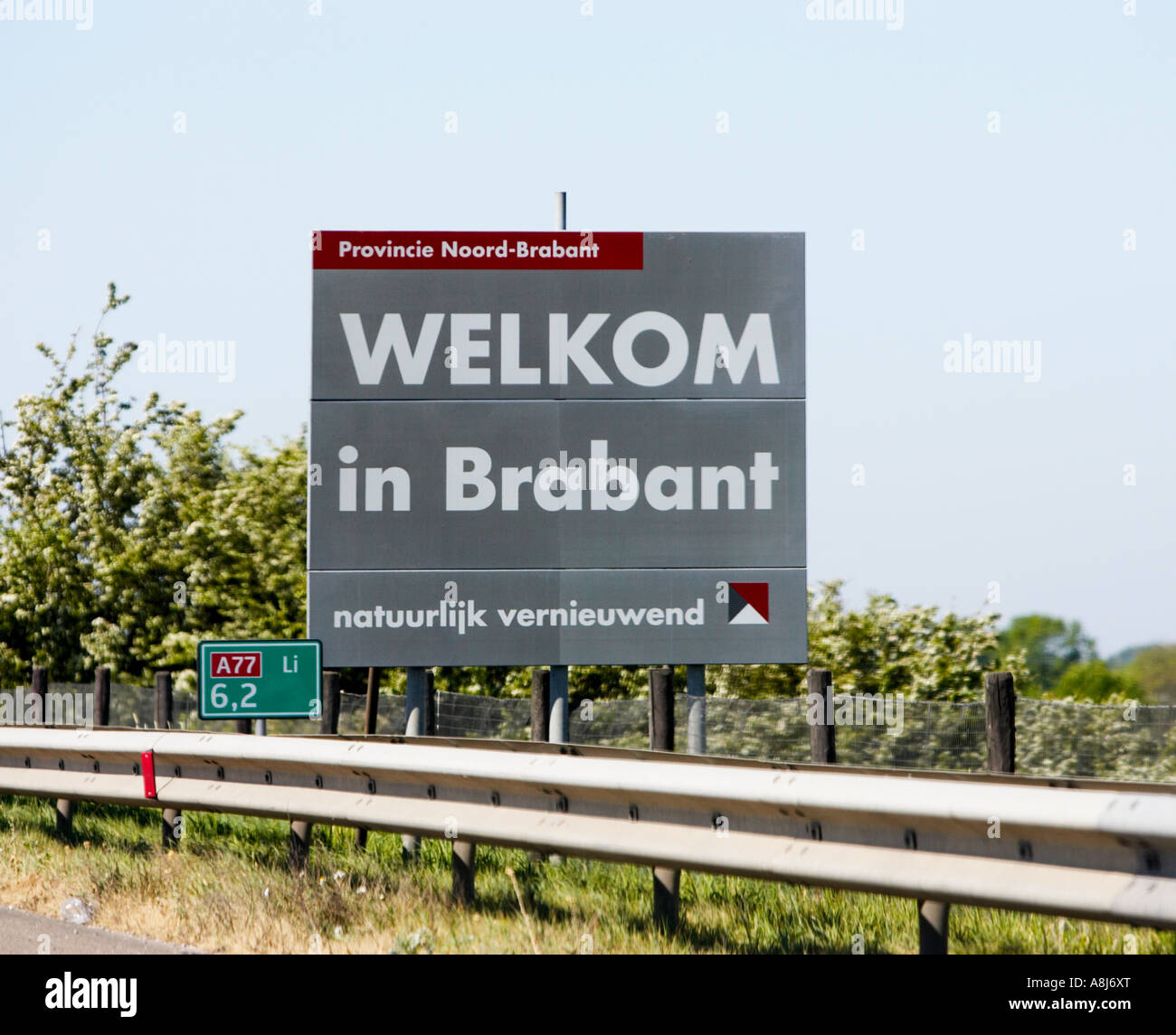 Welcome to Brabant region sign on a Dutch motorway The Netherlands ...