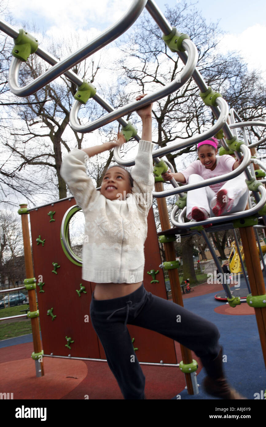 UNITED KINGDOM WEST LONDON ACTON CHILDREN PLAYING IN PLAYGROUND Stock ...