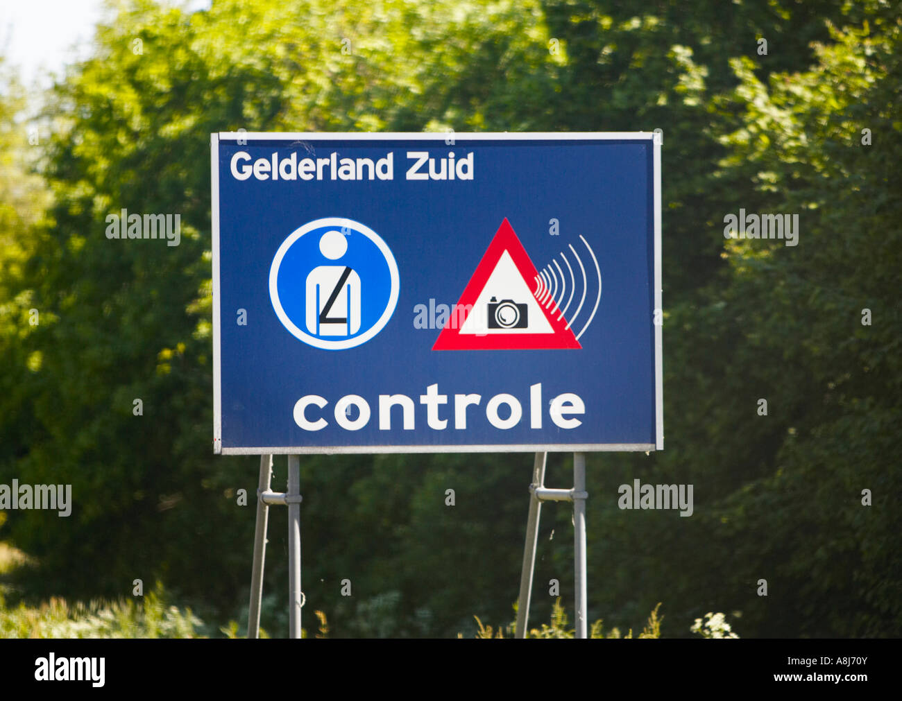 Dutch seatbelt safety cameras warning motorway sign The Netherlands ...