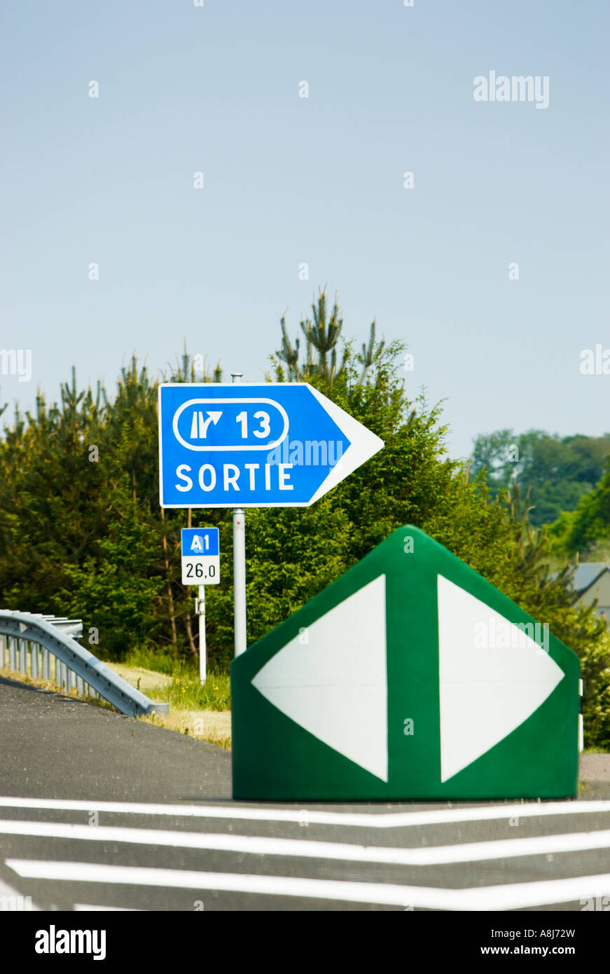 Luxembourg motorway exit sign hi-res stock photography and images - Alamy
