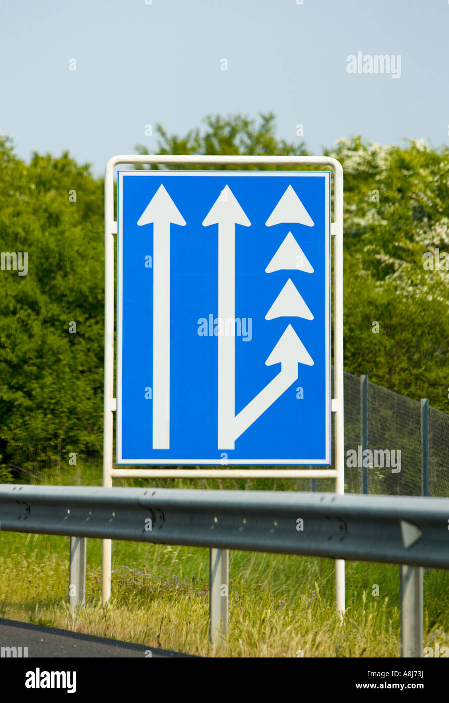 Luxembourg motorway information sign lane changing Luxembourg Europe ...