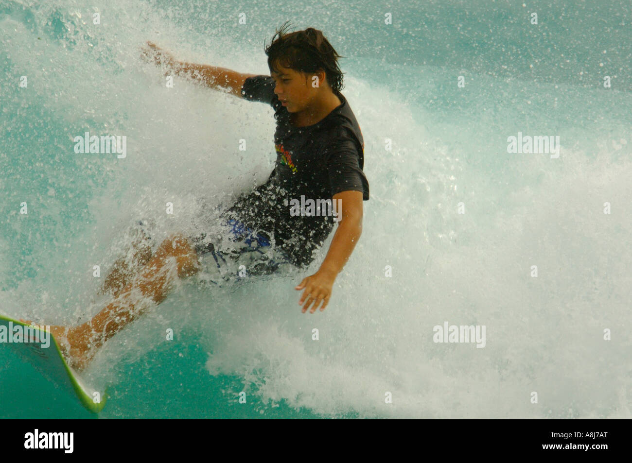 Wave surfing on Barbados country 2006 Carribbean riding people on the ...