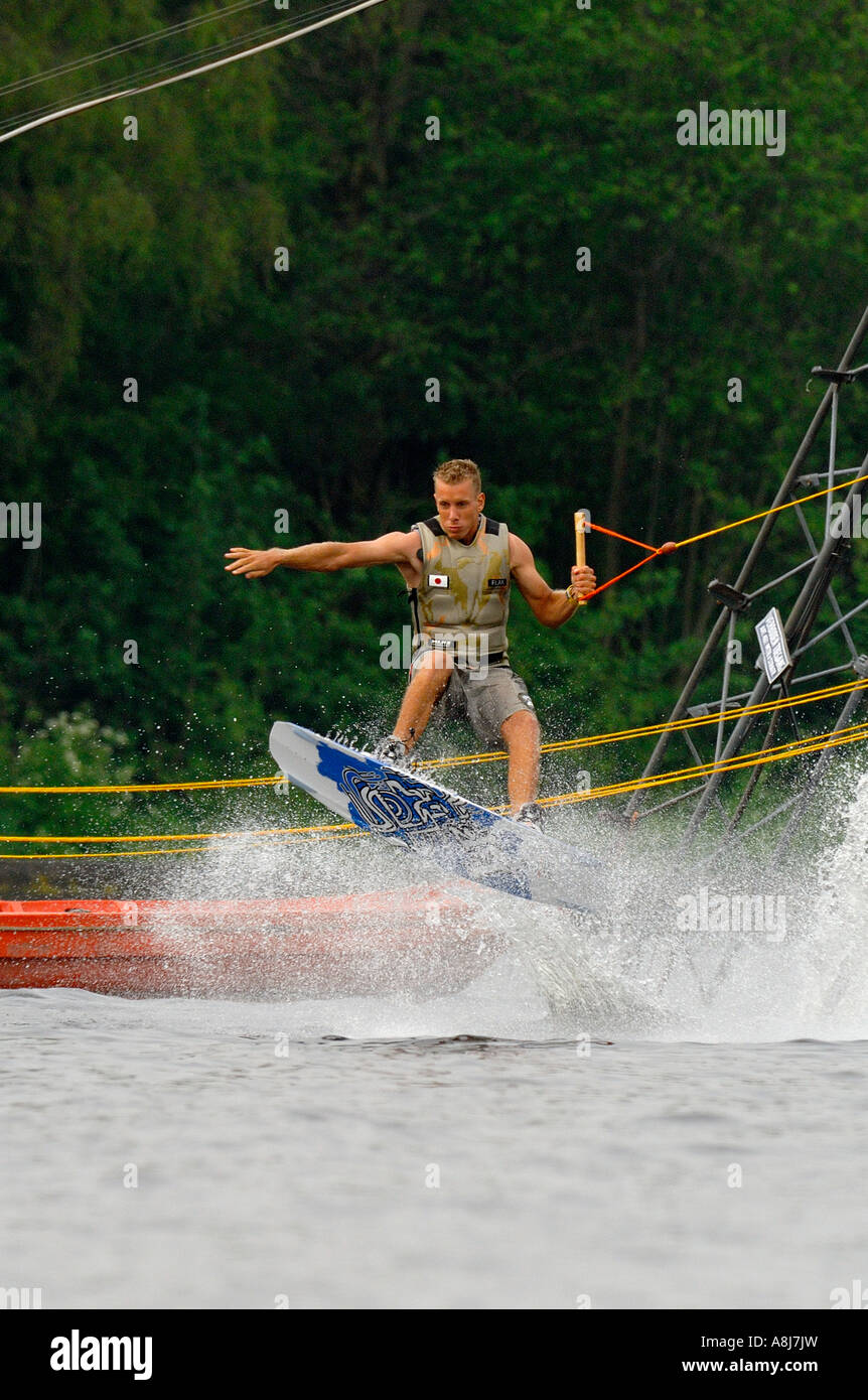People Wakeboarding on lake Stock Photo - Alamy