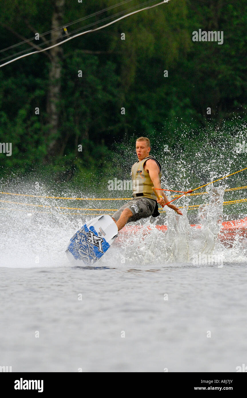 People Wakeboarding on lake Stock Photo - Alamy
