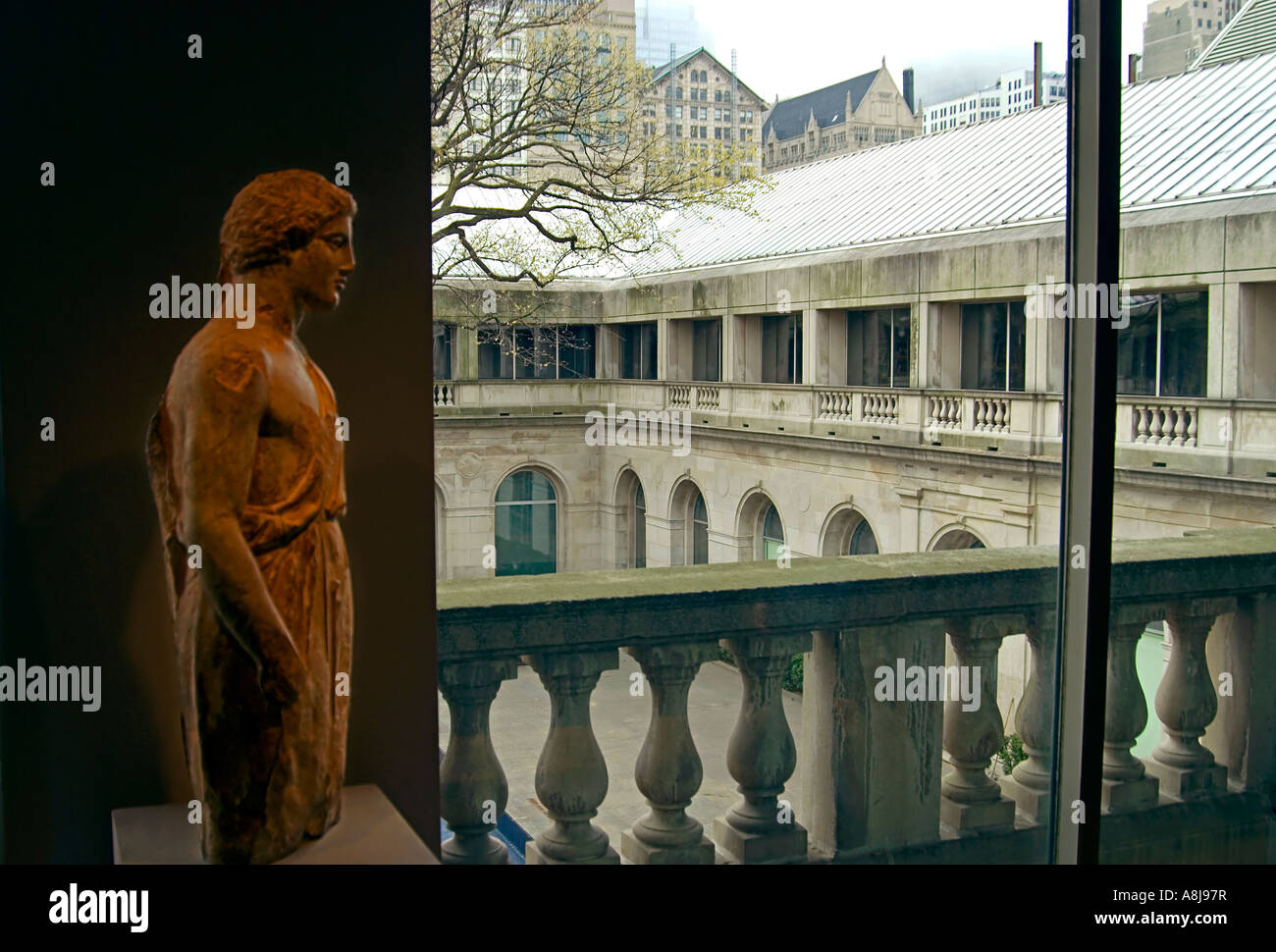 Museum Statue & Courtyard Stock Photo - Alamy