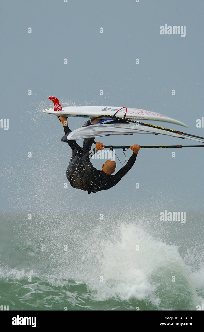 Windsurfing on the north sea nordsee by the place Brouwersdam Nederland ...
