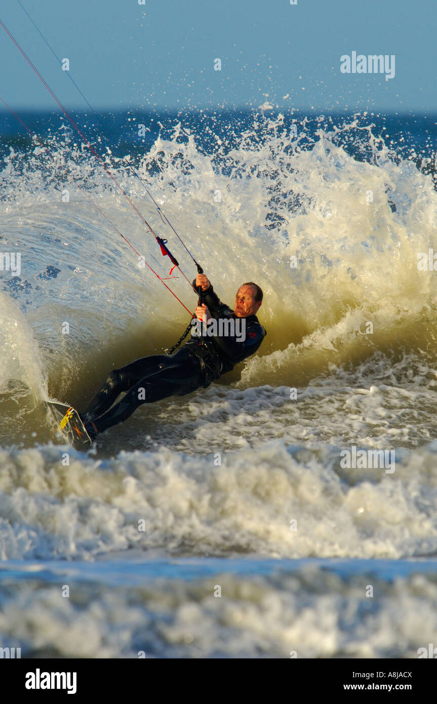 Young mide age men on the water from beach North sea Nordsee Zuid ...