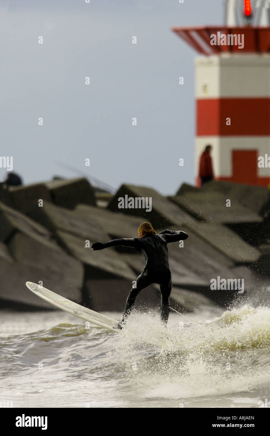 wave surfing 2006 city place Scheveningen beach Zuid Holland on a ...