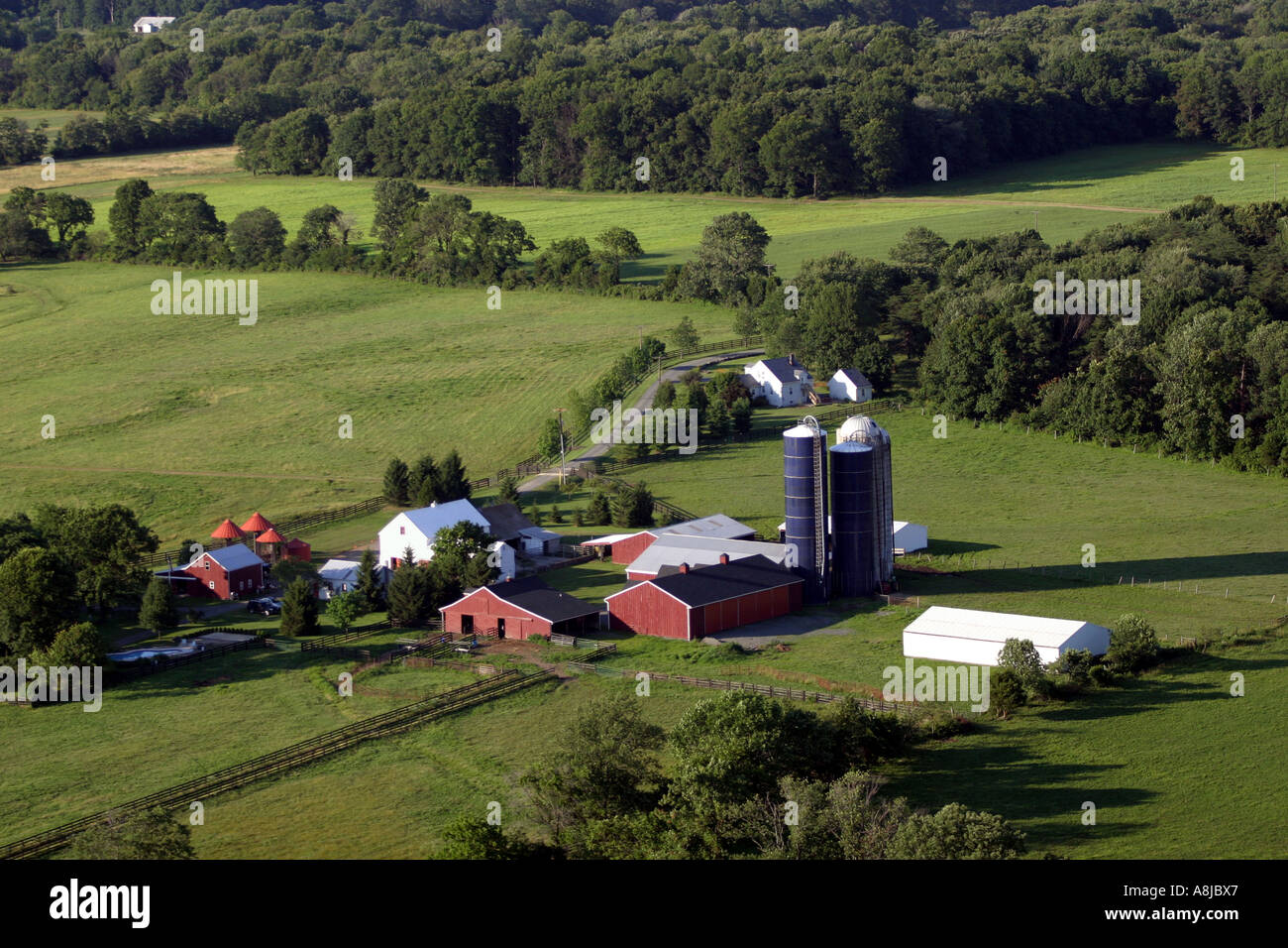 Aerial view farm barns crops hi-res stock photography and images - Alamy