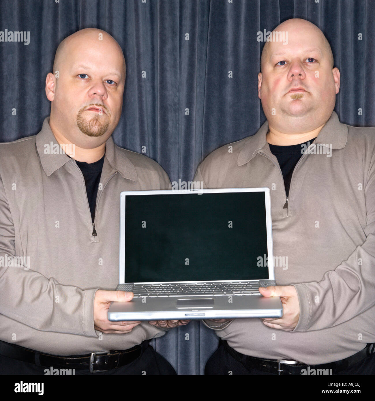 Caucasian bald identical twin men hi-res stock photography and images ...