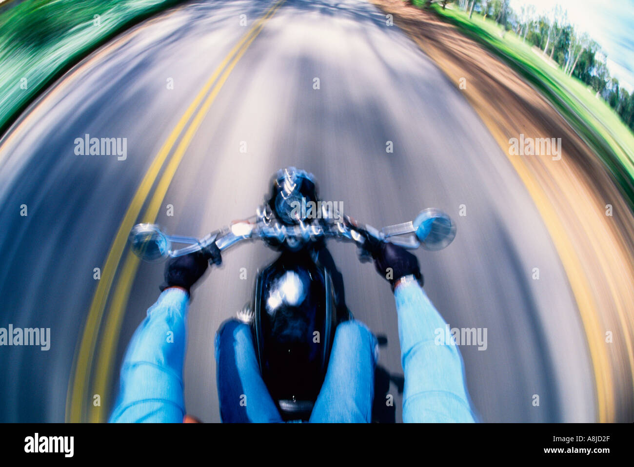 motorcycle riders point of view from a helmetcam Stock Photo - Alamy