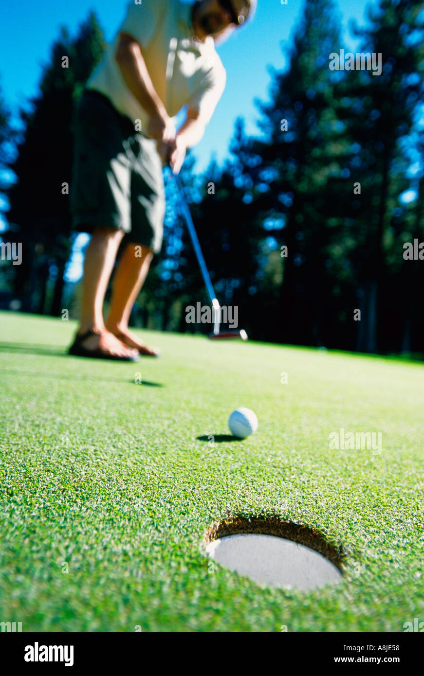 A golfer putting Stock Photo - Alamy
