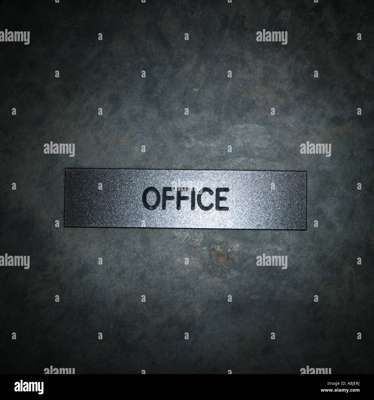 Metal office sign on textured background Stock Photo - Alamy