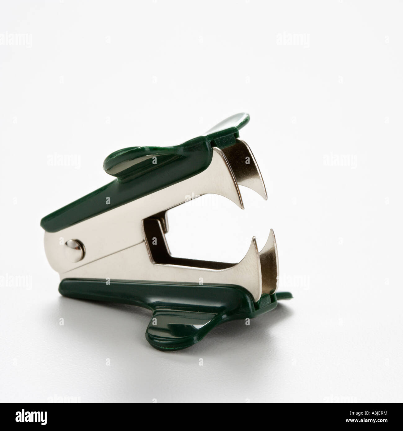 Staple remover on white background Stock Photo - Alamy