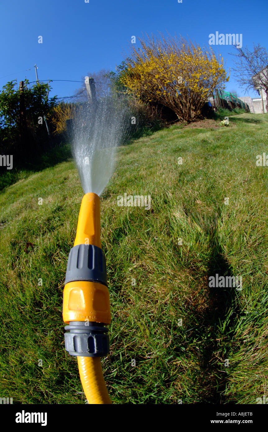 Hose hosepipe garden water Stock Photo - Alamy