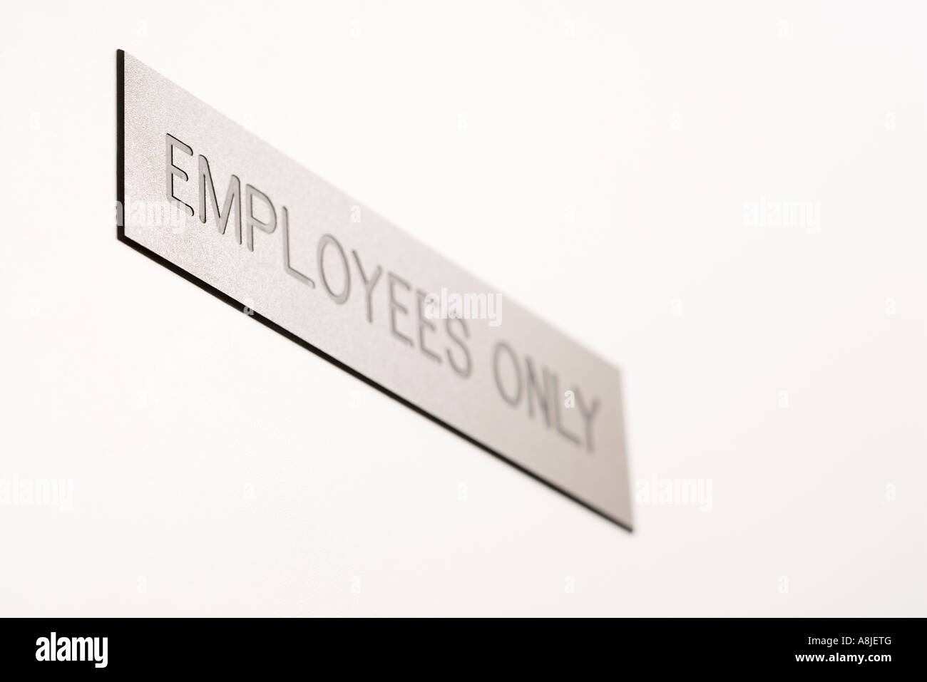 Selective focus of employees only sign Stock Photo - Alamy