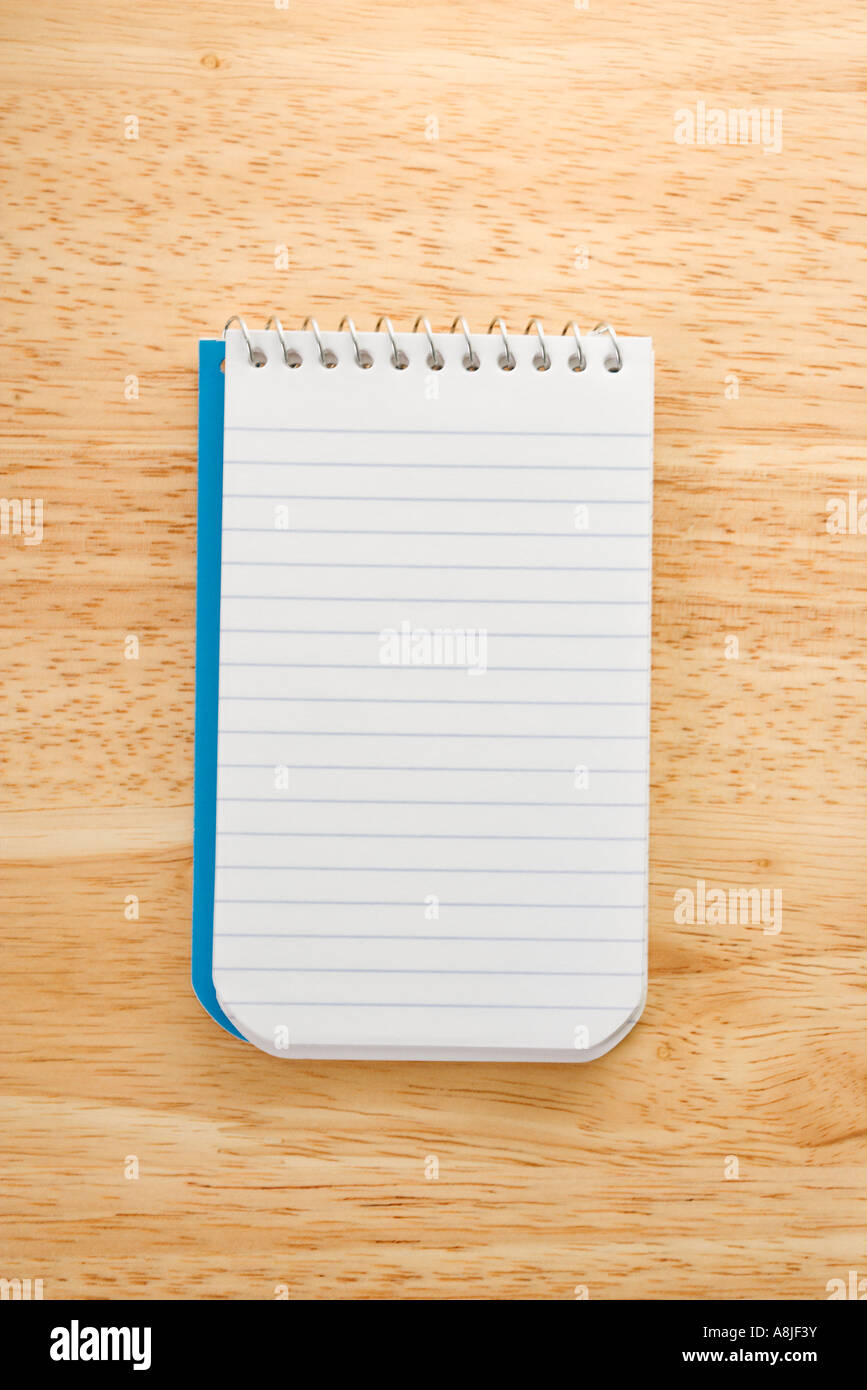 Open spiral bound notepad Stock Photo - Alamy