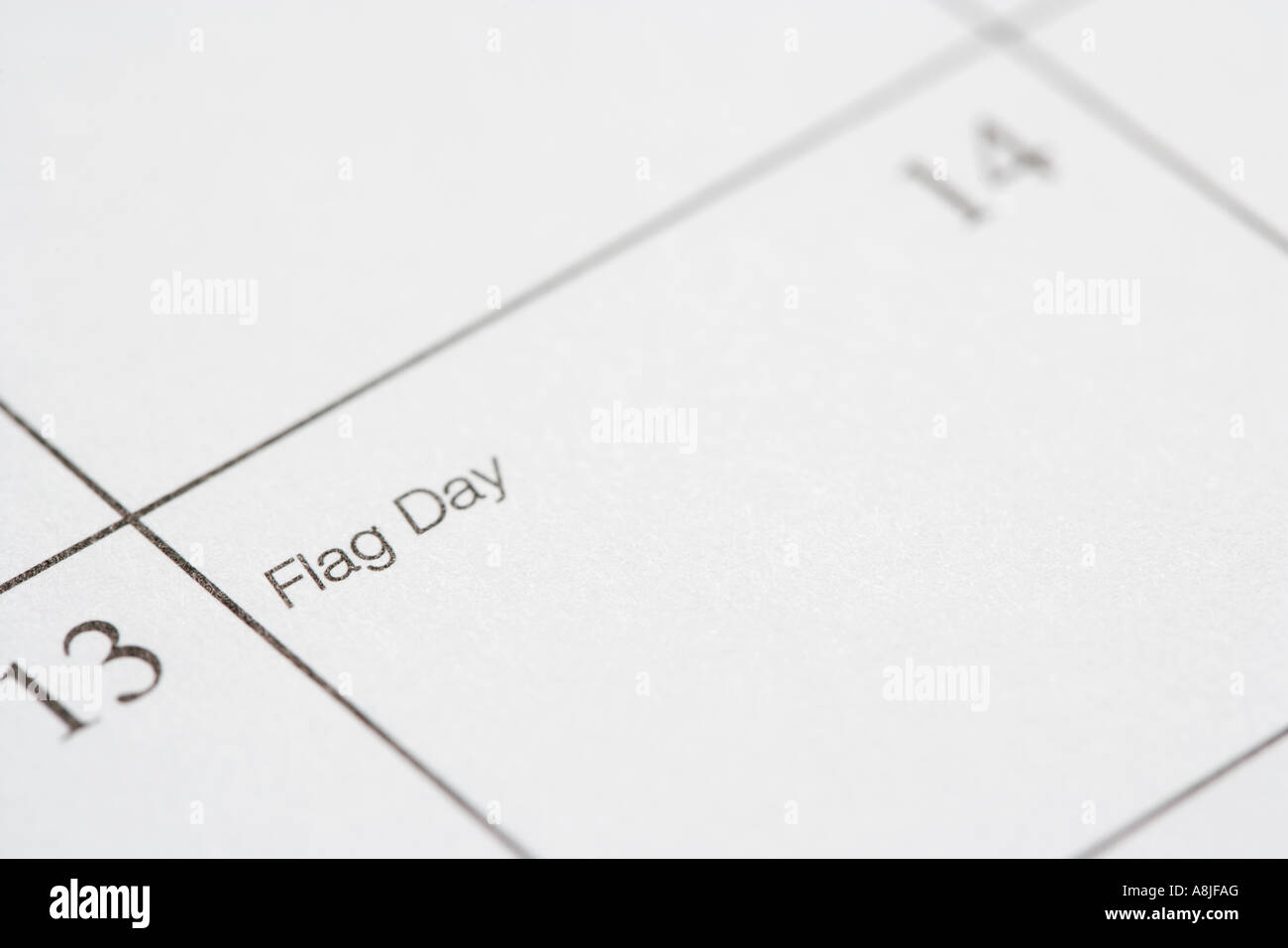 Close up of calendar displaying Flag Day Stock Photo - Alamy