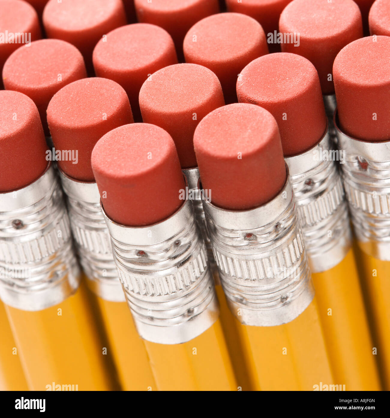 Close up of group of pencil erasers Stock Photo - Alamy