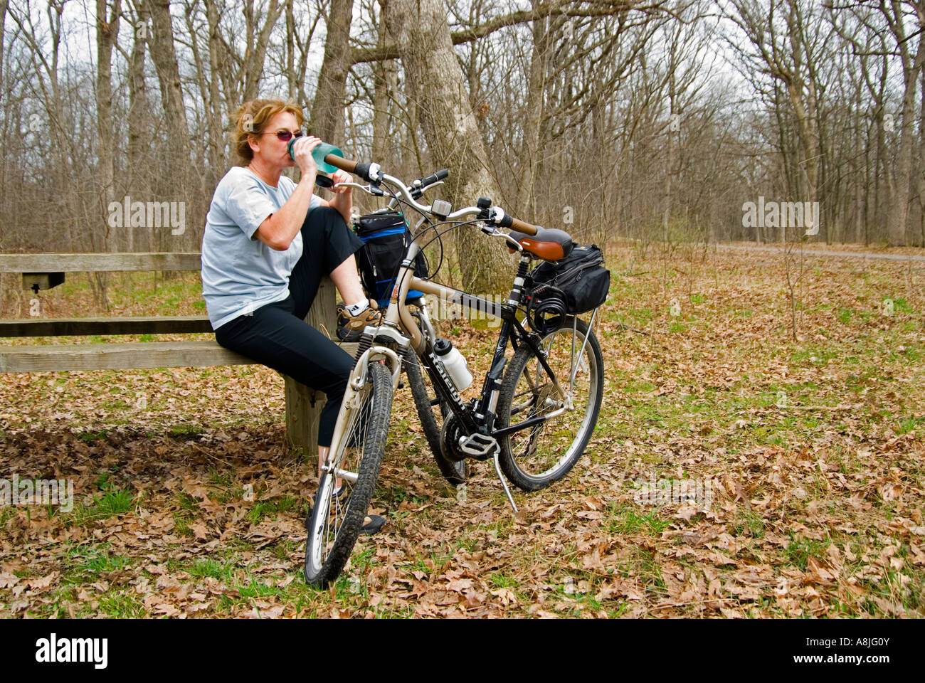 Biking Rest Stop Stock Photo - Alamy