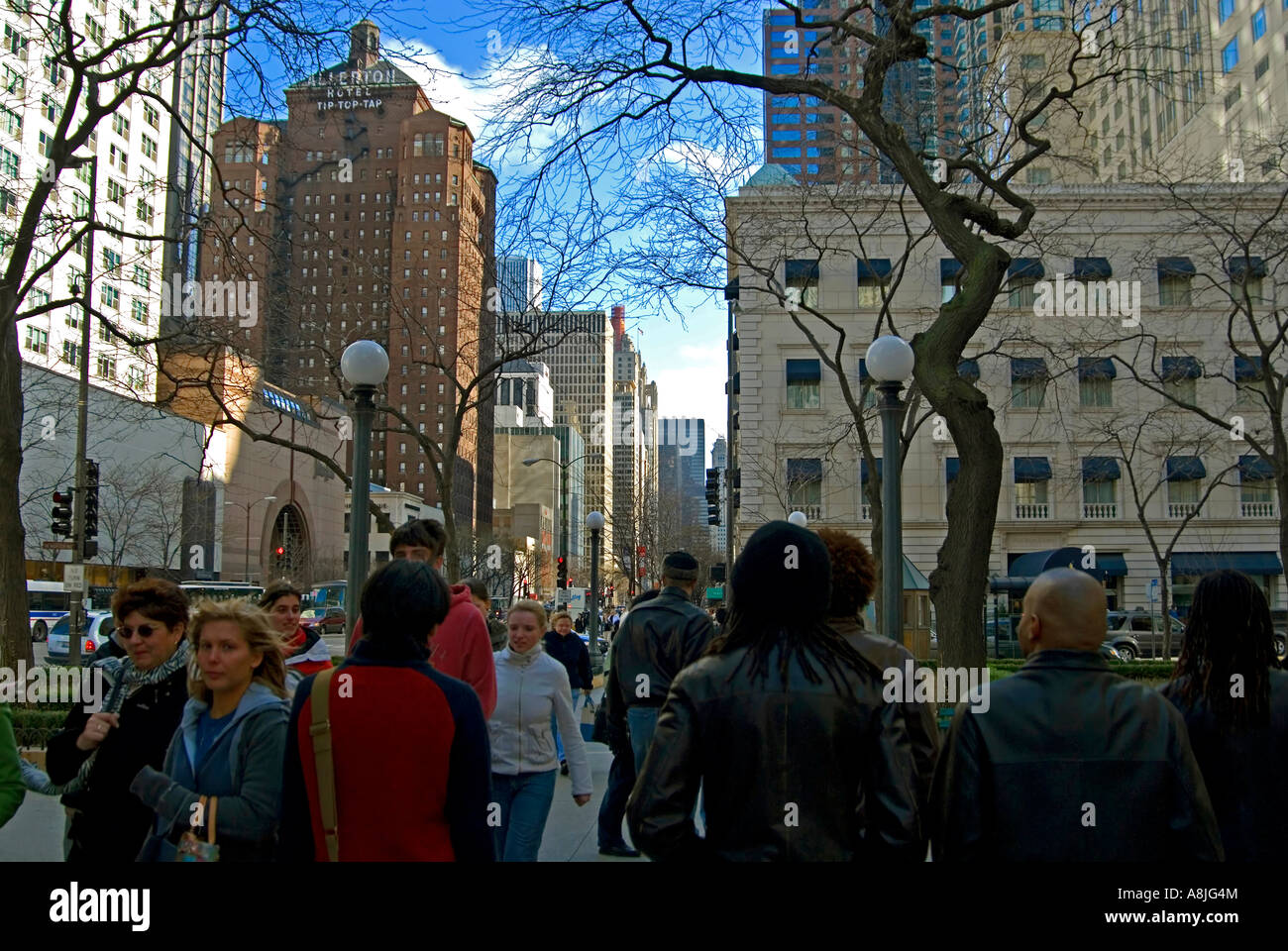 Shoppers on Chicago's Michigan Avenue Stock Photo - Alamy