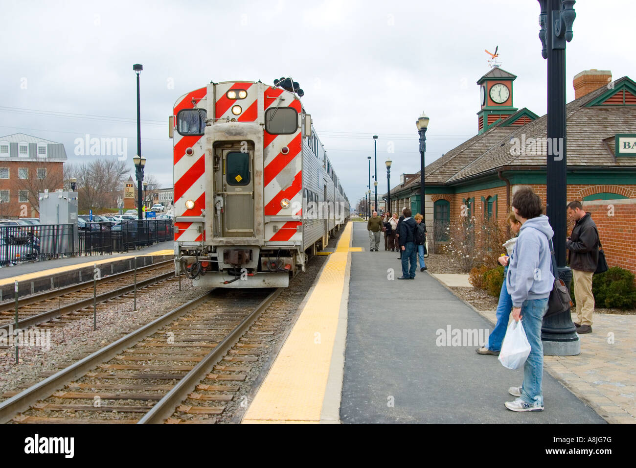Suburban Train Station Stock Photo - Alamy