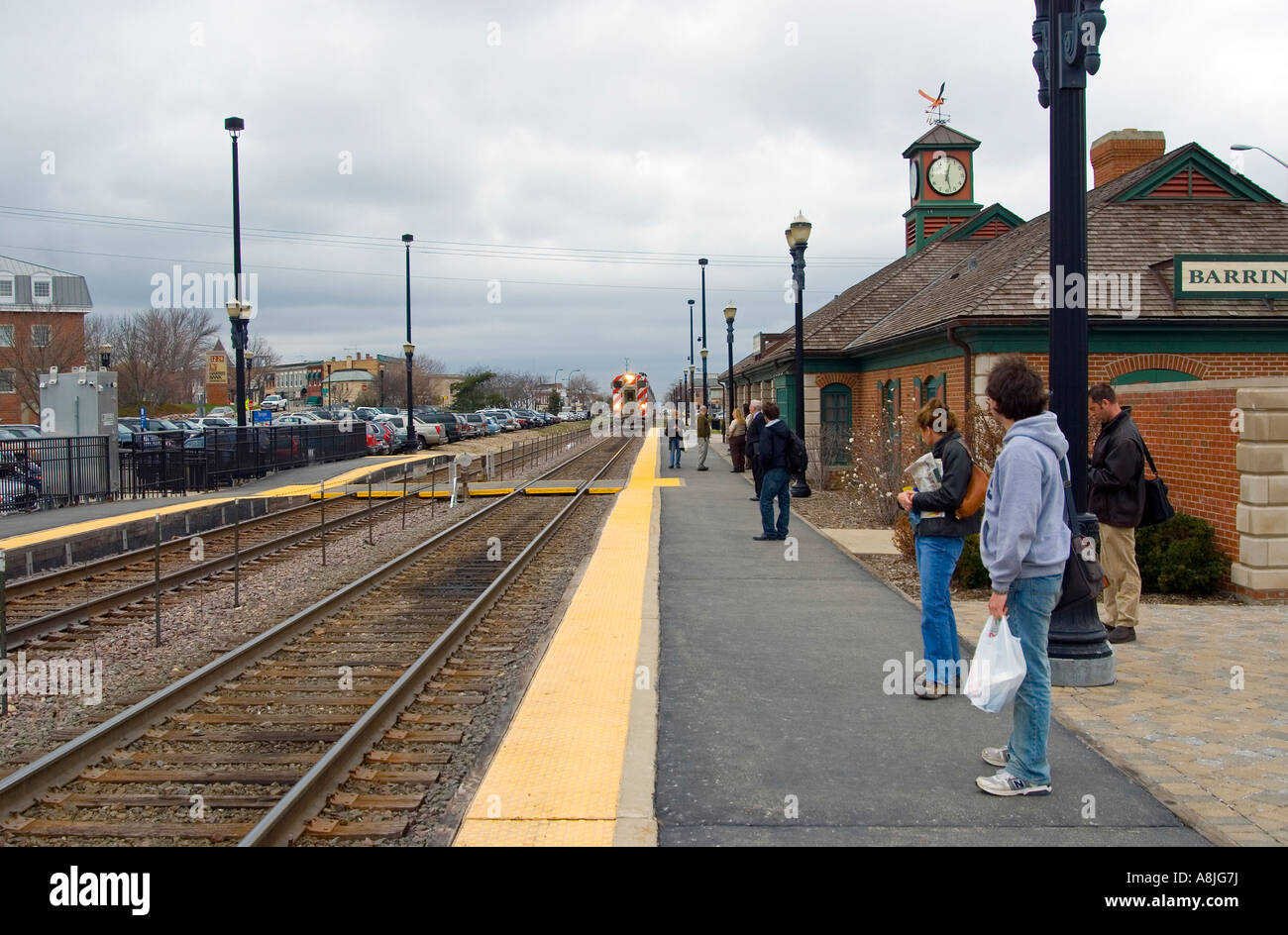 Suburban Train Station Stock Photo - Alamy
