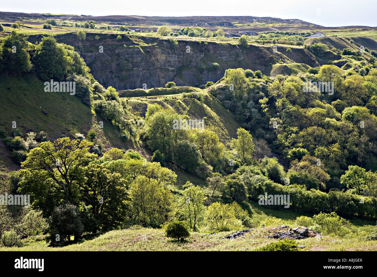 Disused limestone quarries Pwll Du Blaenavon world heritage site Wales ...