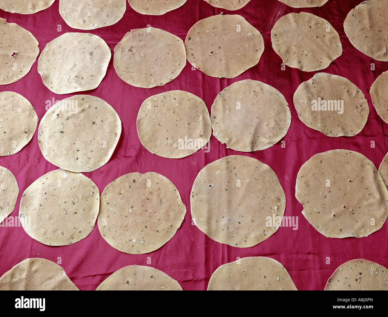 Papada A thin crisp cake made of the flour of udida or other pulse ...