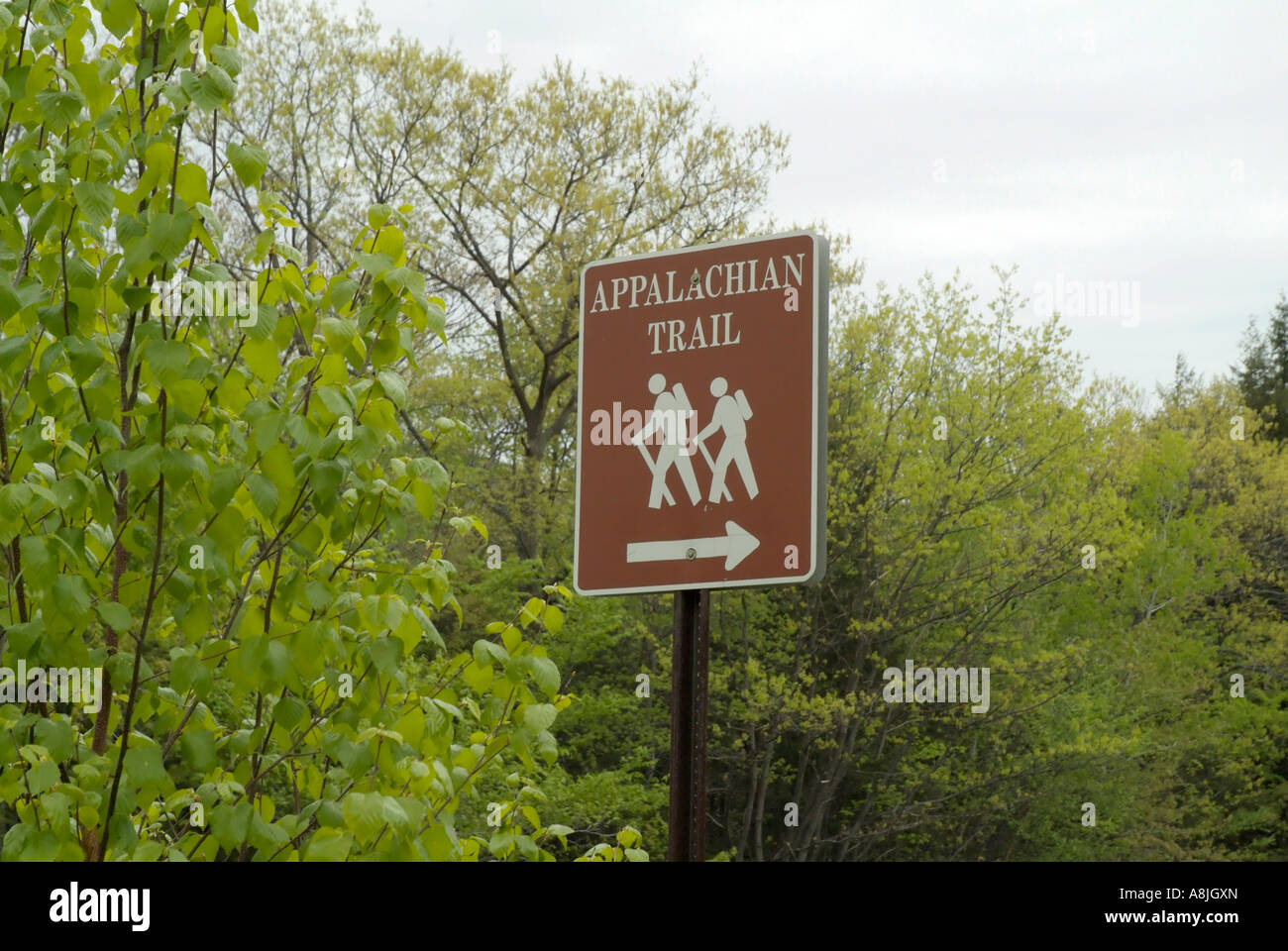 Appalachian Trail Sign near Route 2 in the White Mountains, New ...