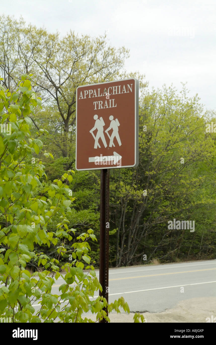 Appalachian Trail Sign near Route 2 in the White Mountains, New ...