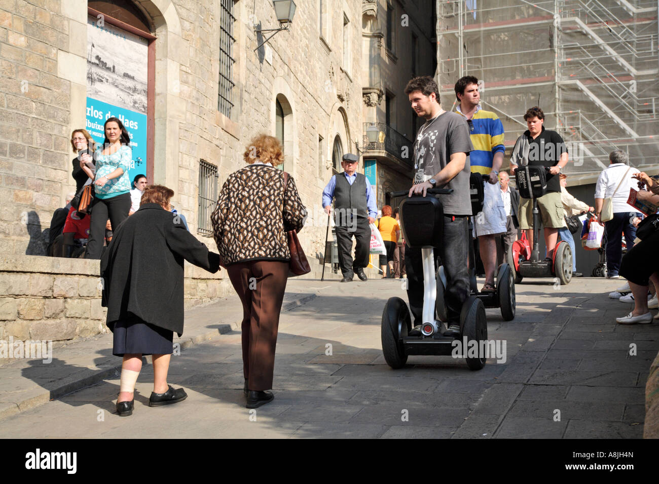 men on Segway transport device in Barcelona Stock Photo - Alamy