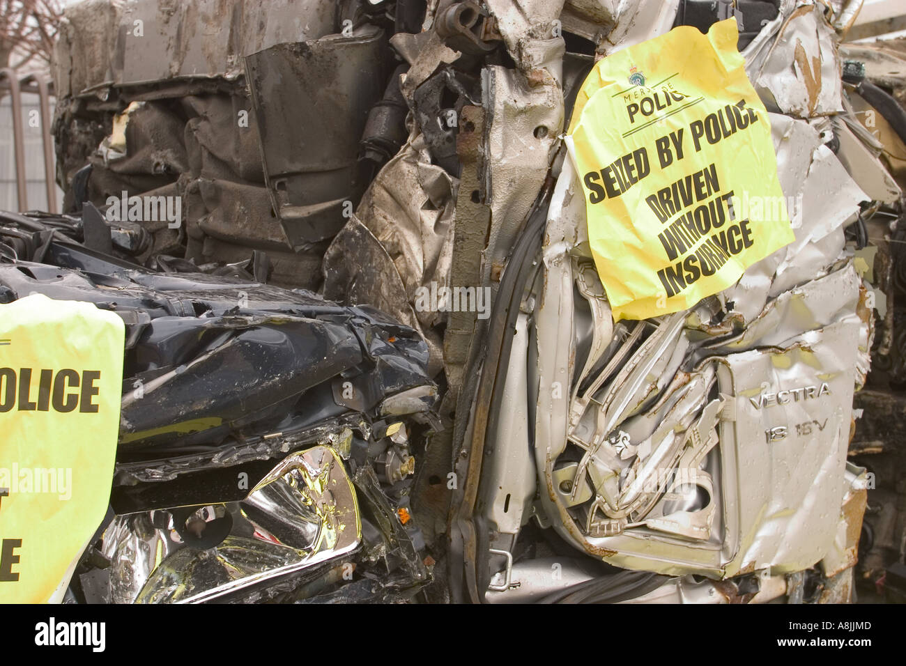 motor vehicles impounded and crushed by police Stock Photo - Alamy