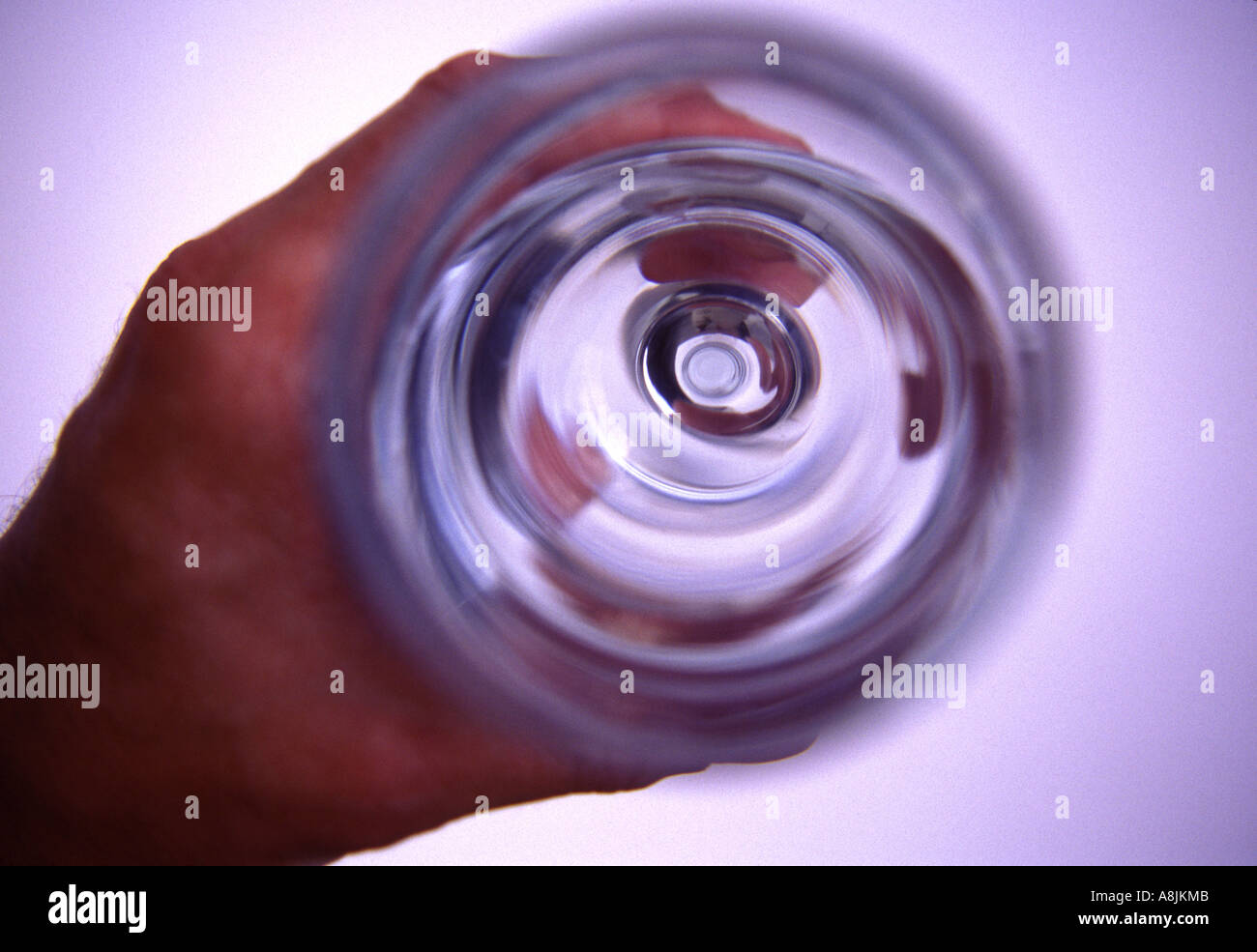 perspective of glass from above showing circular pattern of glass Stock ...