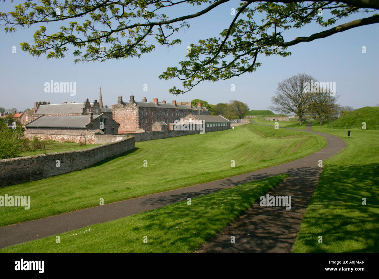 Berwick upon Tweed city wall defences Northumberland England Stock ...
