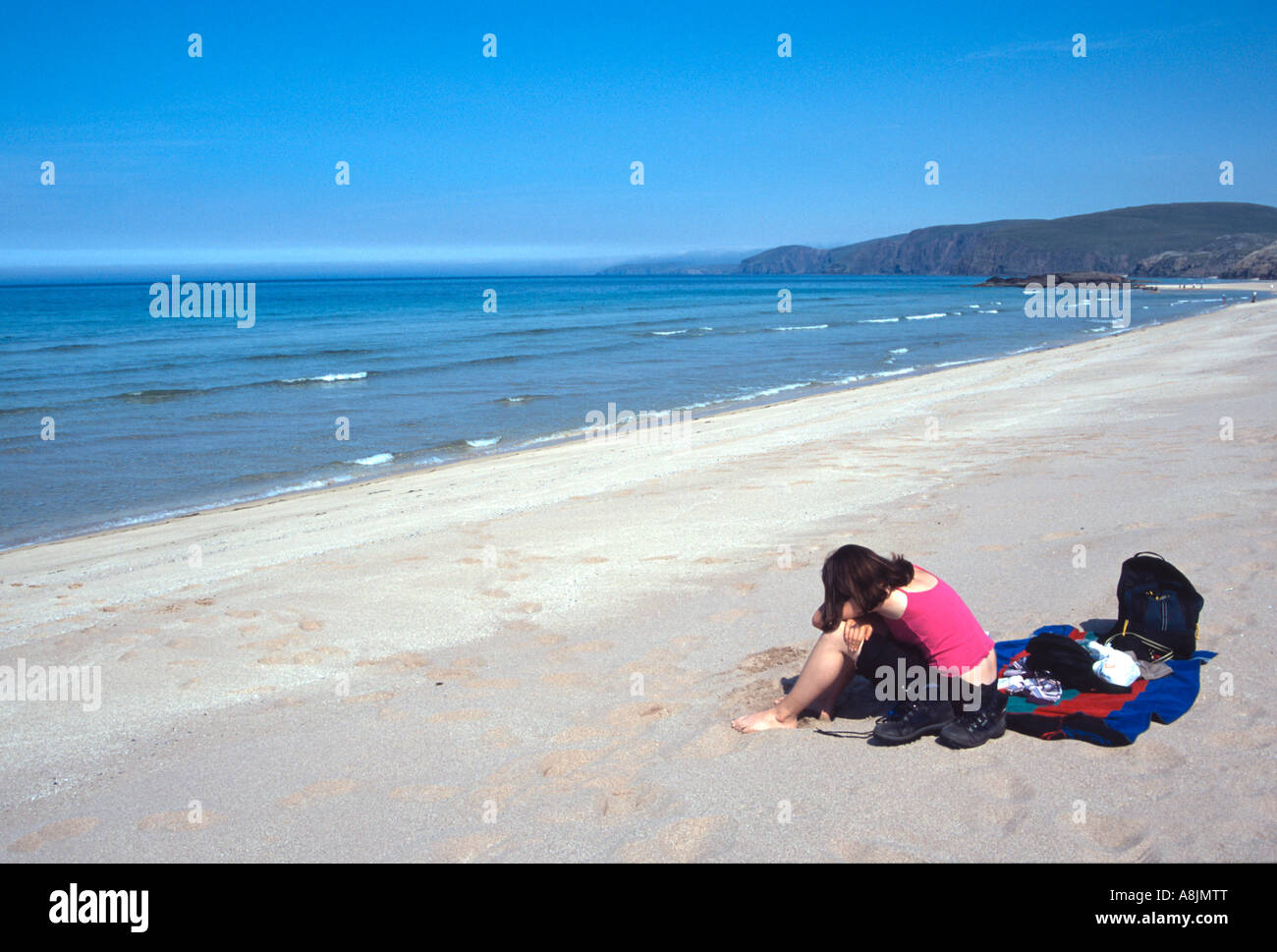 at the seaside sandwood remote scottish beach scotland uk gb Stock ...
