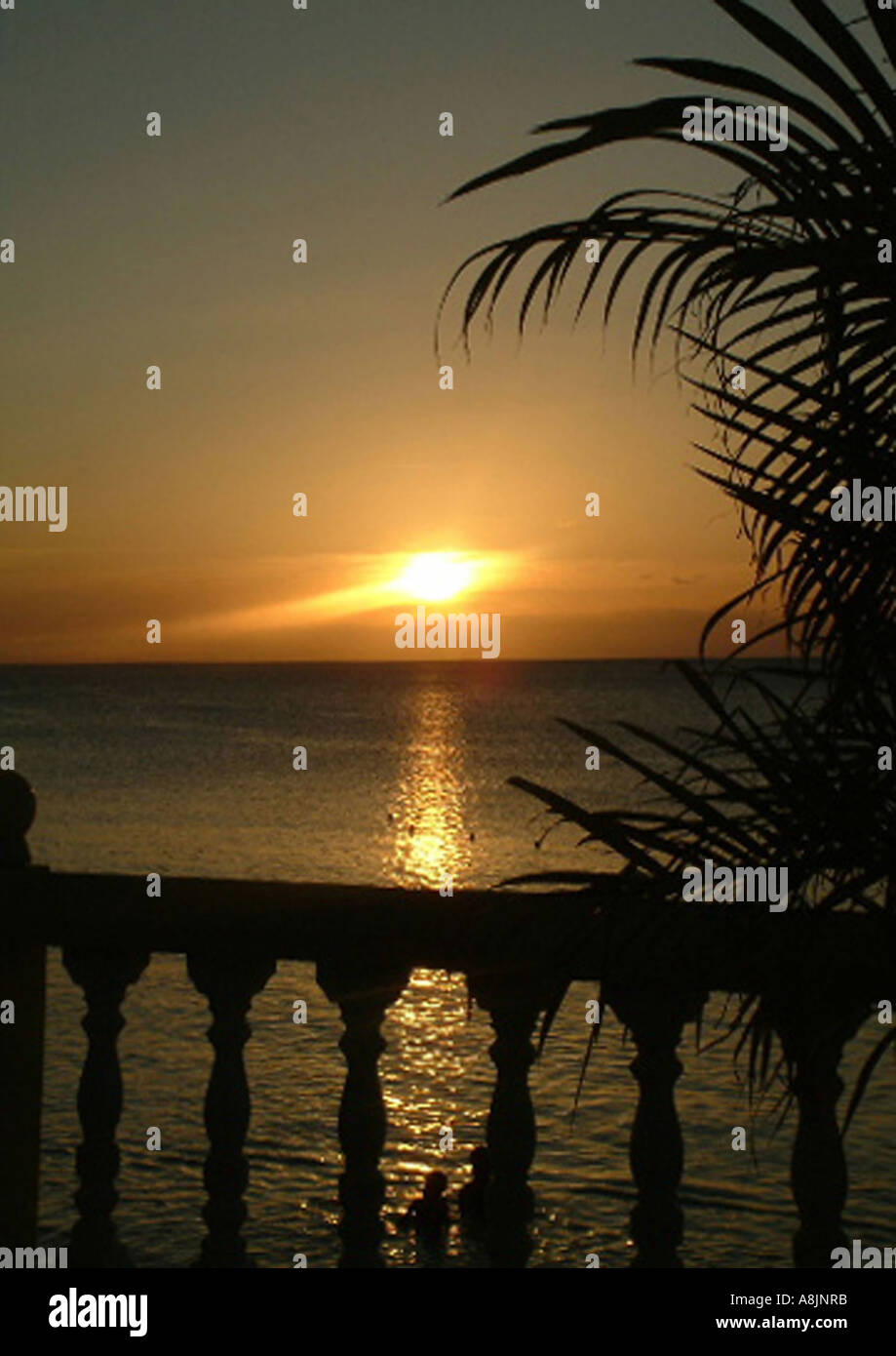 Sunset in St Lucia Caribbean Stock Photo - Alamy