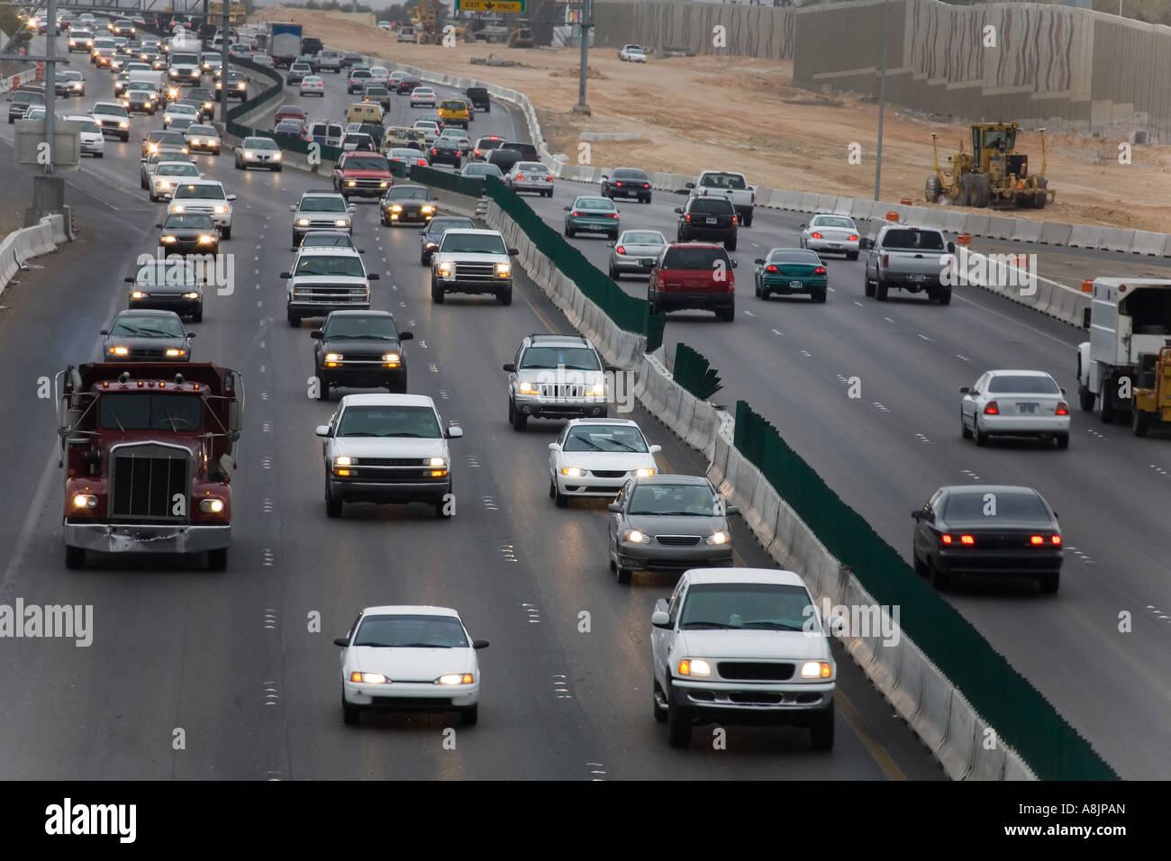 Morning traffic on a busy highway Stock Photo - Alamy