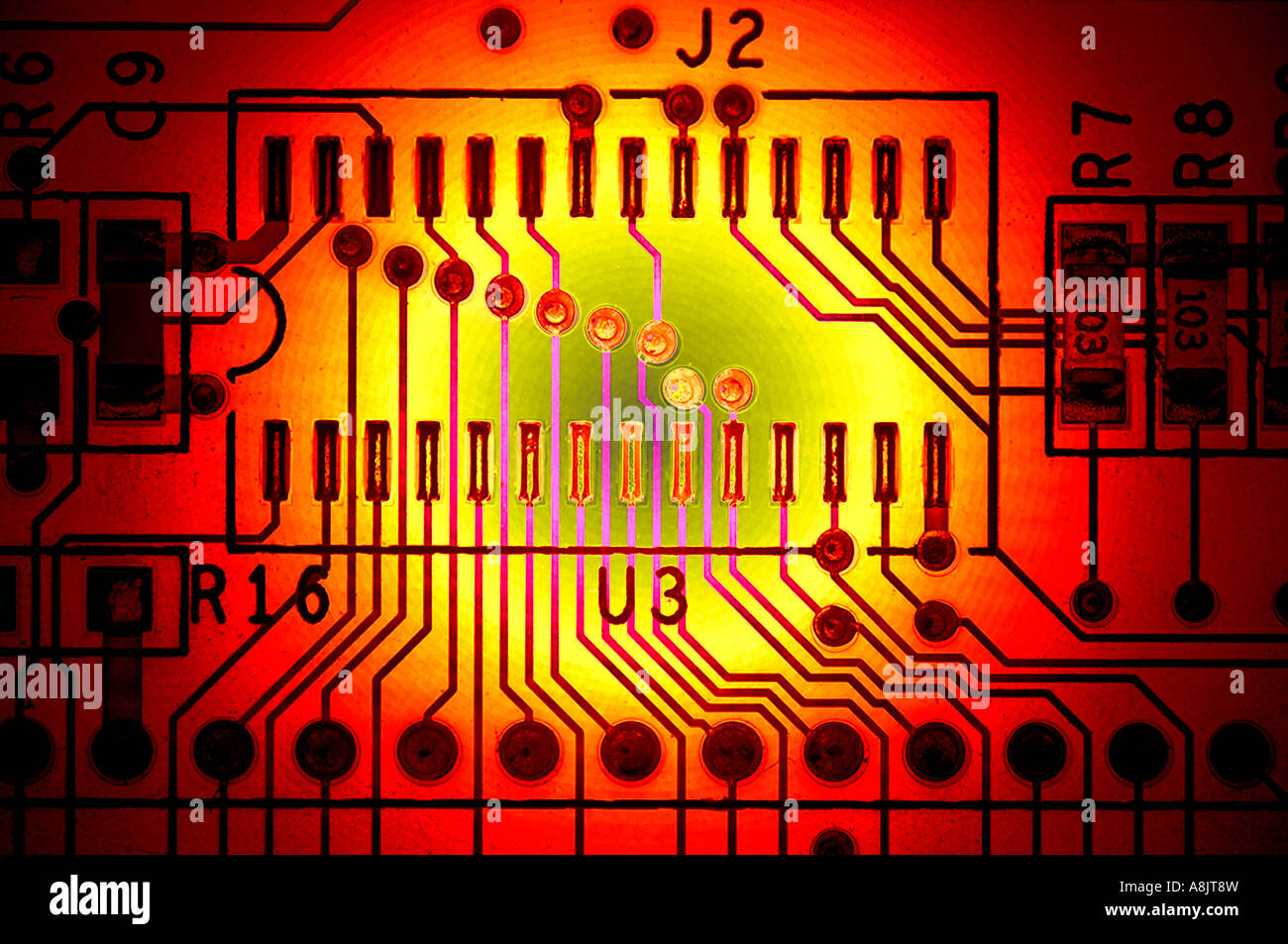 abstract view of glowing hard drive in a computer Stock Photo - Alamy