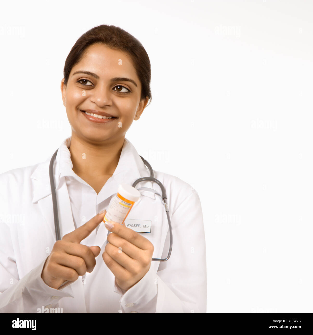 Indian woman doctor explaining medication Stock Photo - Alamy