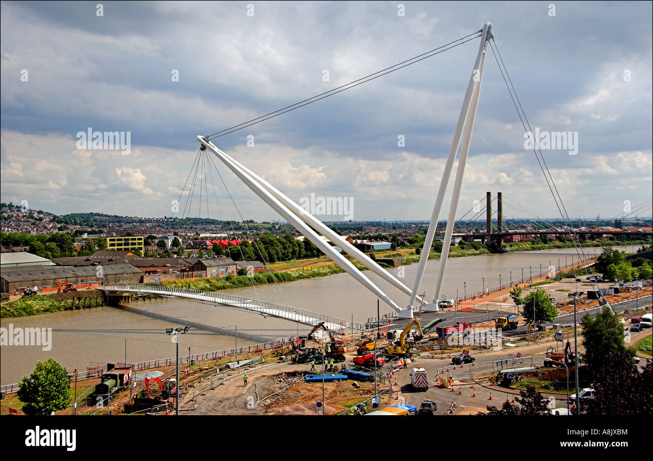 Cycle and Footbridge under Construction River Usk Newport Stock Photo ...
