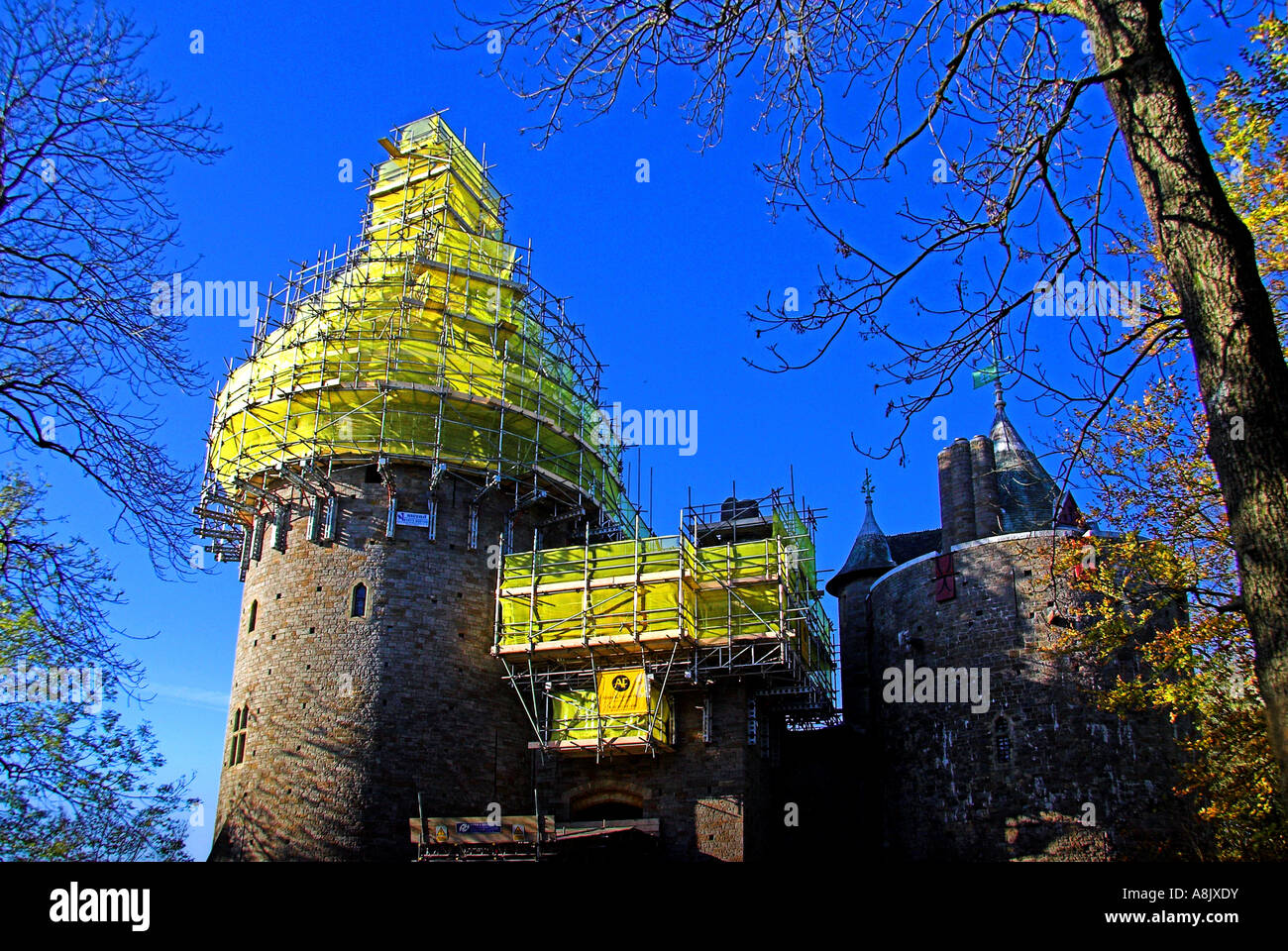 Castell Coch with Scaffolding Tongwynlais Cardiff Stock Photo - Alamy