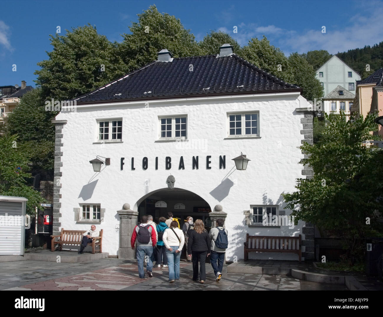 Lower Fløibanen entrance Bergen Norway Stock Photo - Alamy