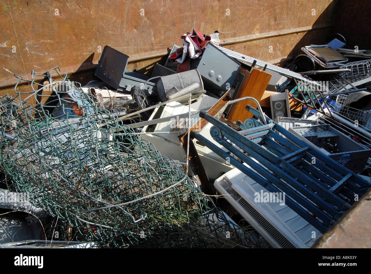 UK Metal waste in a recycling centre in Winchester Hampshire Photo ...