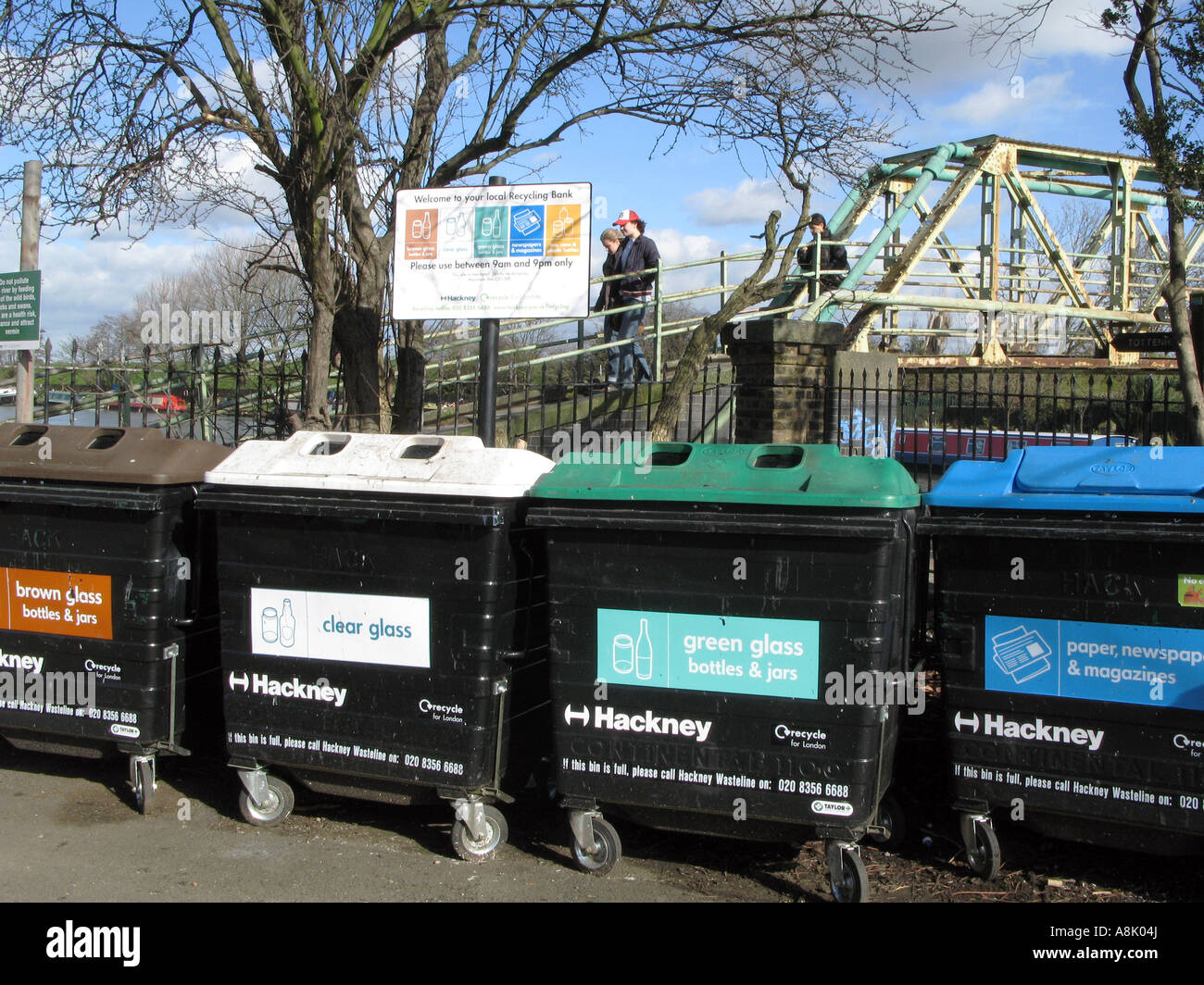 UK Recycling bins by the Leigh canal in Clapton London Photo Julio ...