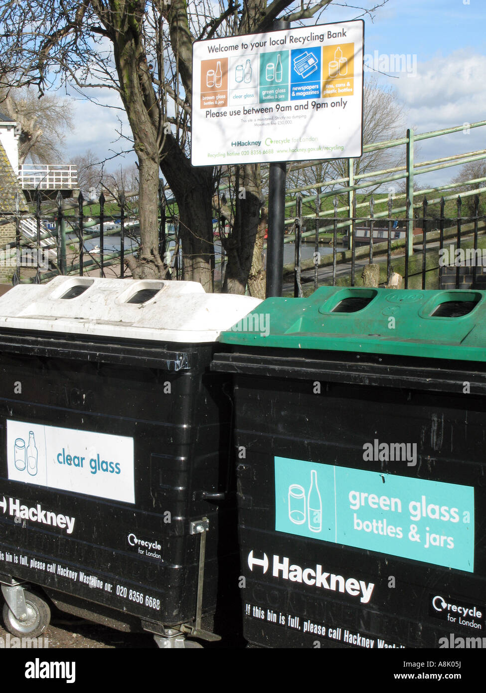 UK Recycling bins by the Leigh canal in Clapton London Photo Julio ...