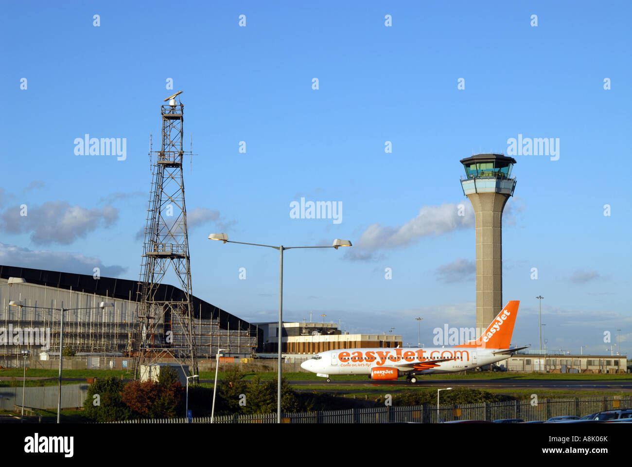 UK EasyJet plane landing at Luton airport Photo Julio Etchart Stock ...
