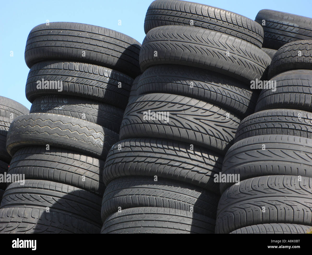 UK Tyres in a recycling centre in Tower Hamlets London Photo Julio ...