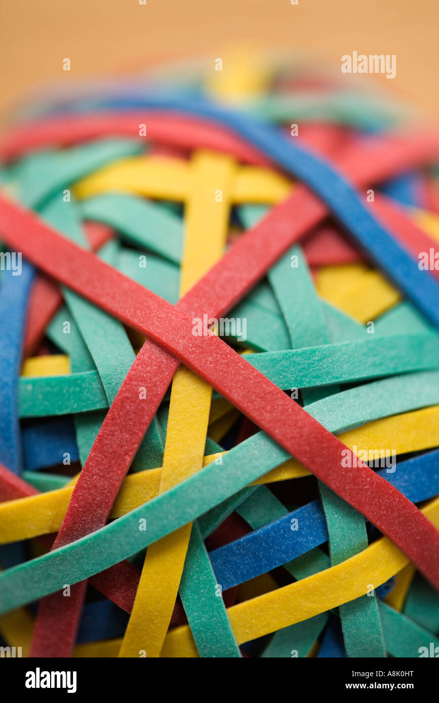 Still life of colorful rubber band ball Stock Photo - Alamy