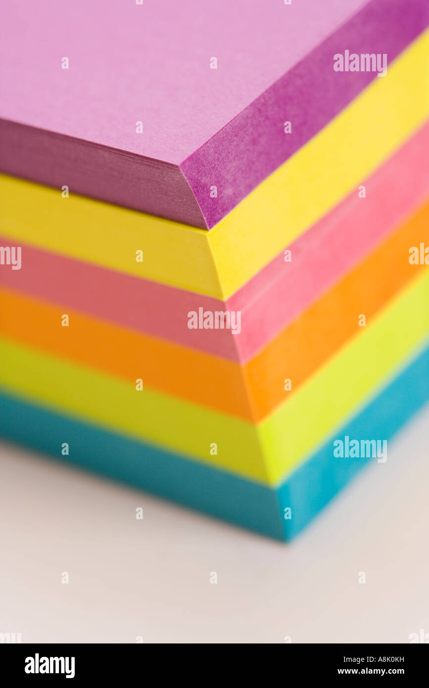Stack of colorful sticky notes Stock Photo - Alamy